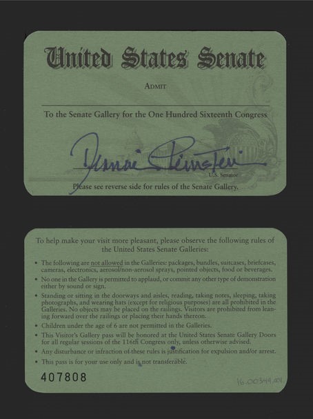 U.S. Senate: Gallery Pass, Senate Gallery, United States Senate Chamber ...